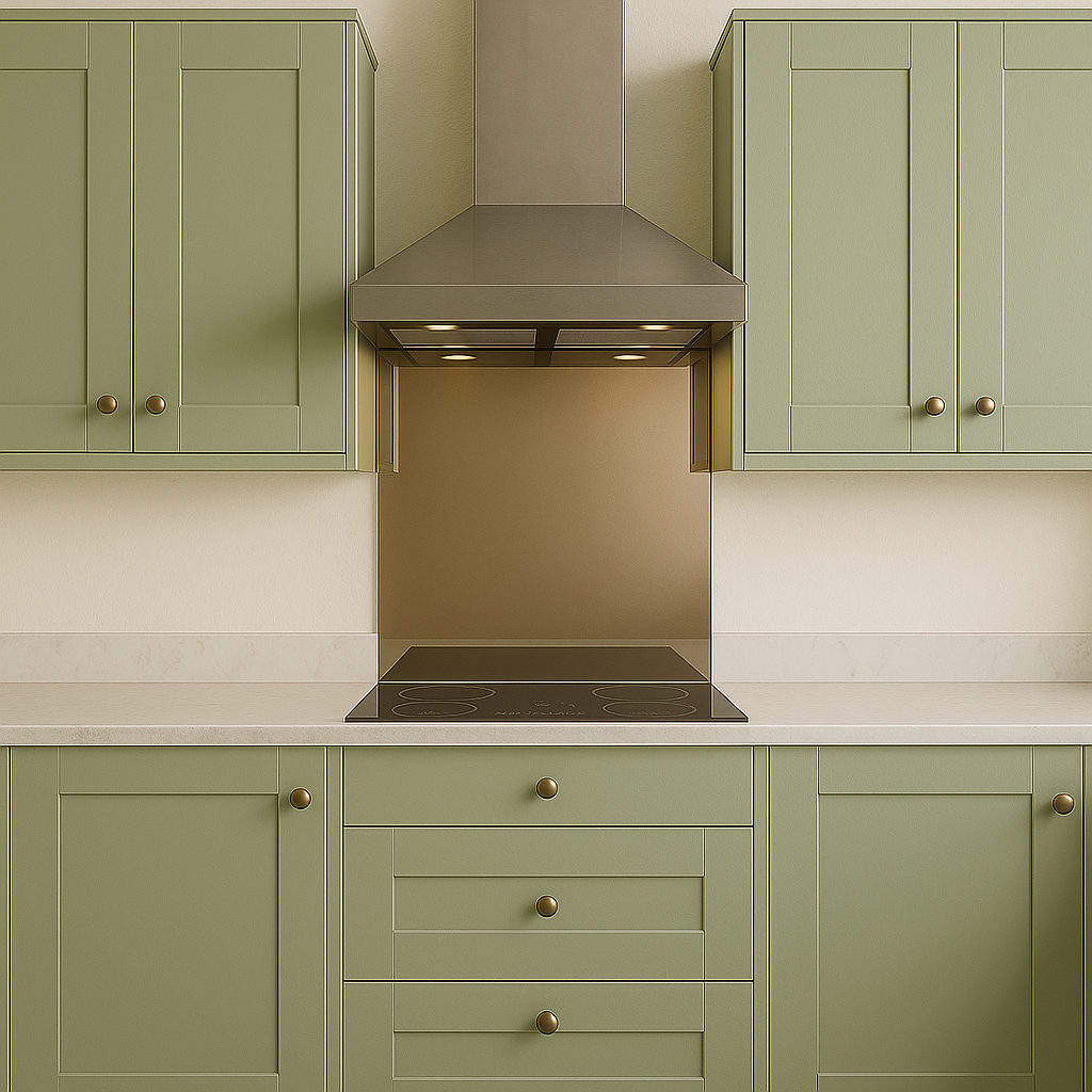 Bronze Tempered Mirror Hob Splashback – Heat Resistant Kitchen Splashb ...